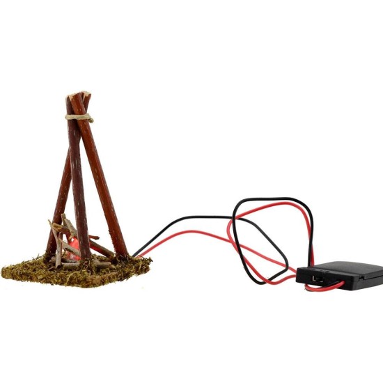 Fire for presepe to batteries with flame at led
