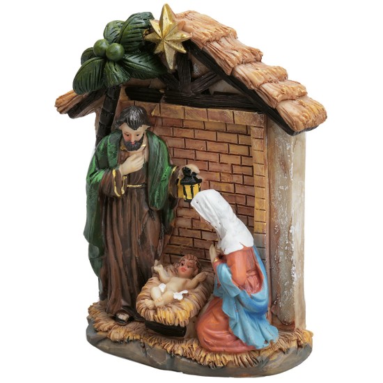 Nativity block with hut in resin cm 9x4x13.5 h for nativity scene ...